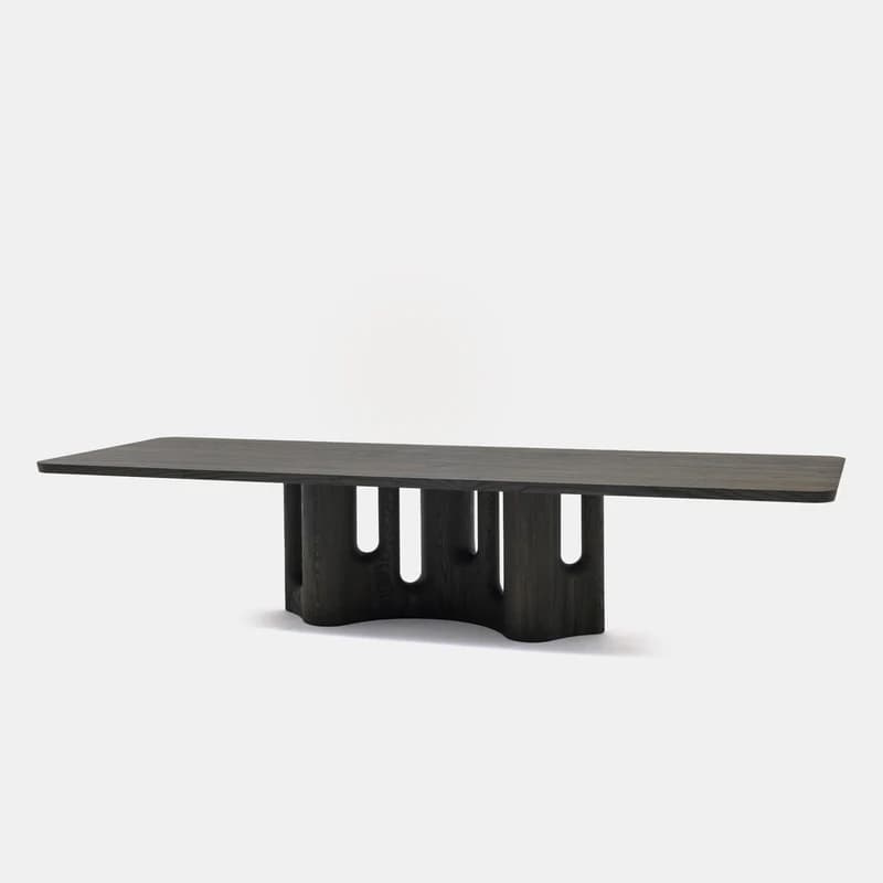 Sculptural Dark Wood Dining Table 3D Model — Free Download | FurniMesh