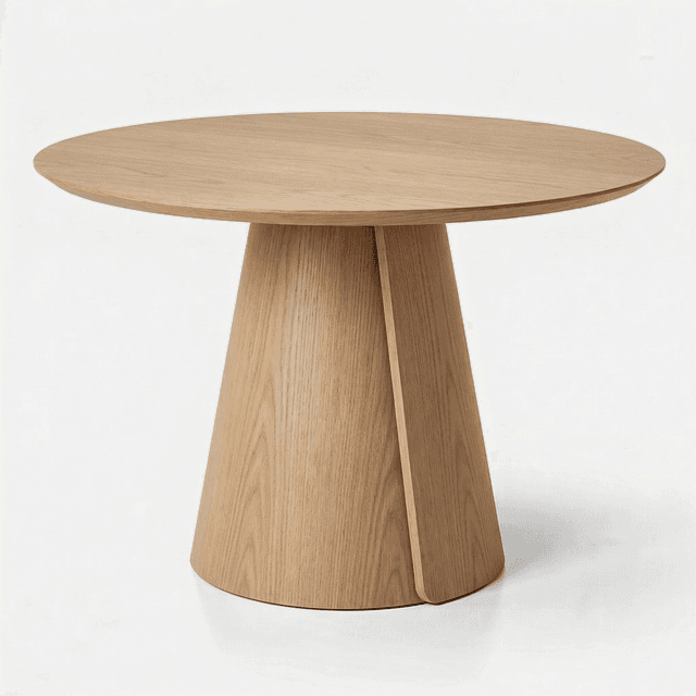 Contemporary Oak Pedestal Dining Table 3D Model — Free Download | FurniMesh