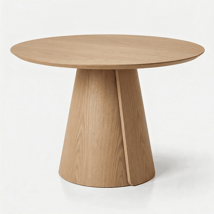 Contemporary Oak Pedestal Dining Table 3D Model — Free Download | FurniMesh