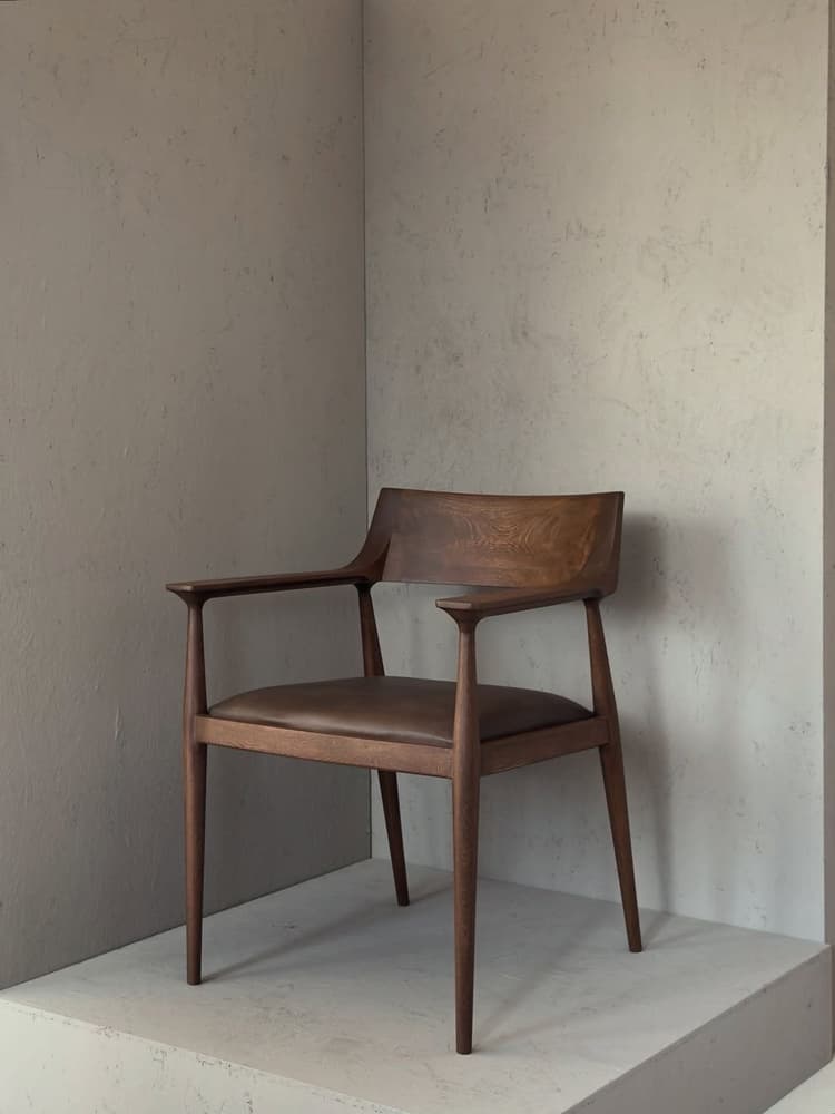 Mid-Century Walnut Armchair 3D Model — Free Download | FurniMesh