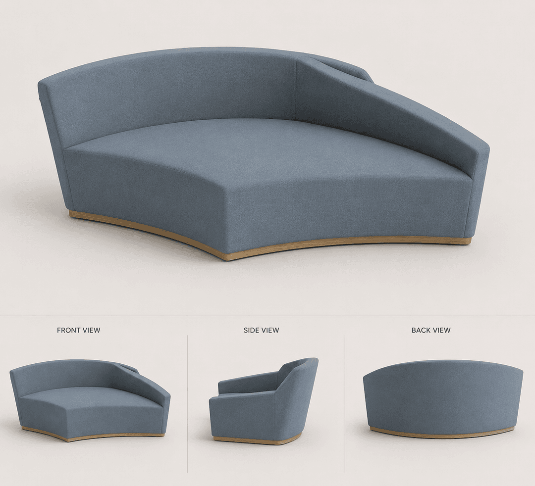 Curved Upholstered Armchair 3D Model — Free Download | FurniMesh