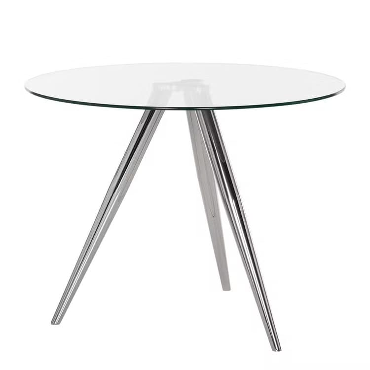 Modern Chrome Glass Dining Table 3D Model — Free Download | FurniMesh