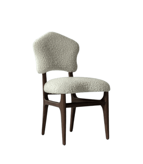 Organic Bouclé Wood Chair 3D Model — Free Download | FurniMesh