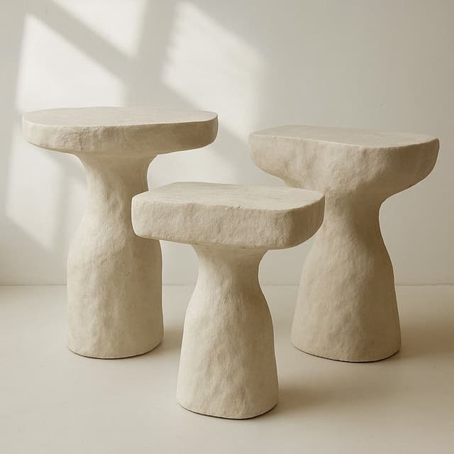Textured Plaster Organic Side Table 3D Model — Free Download | FurniMesh